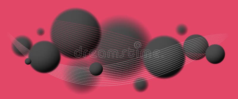 Blurred Spheres Over Red Vector Abstract Background. Stock Vector ...