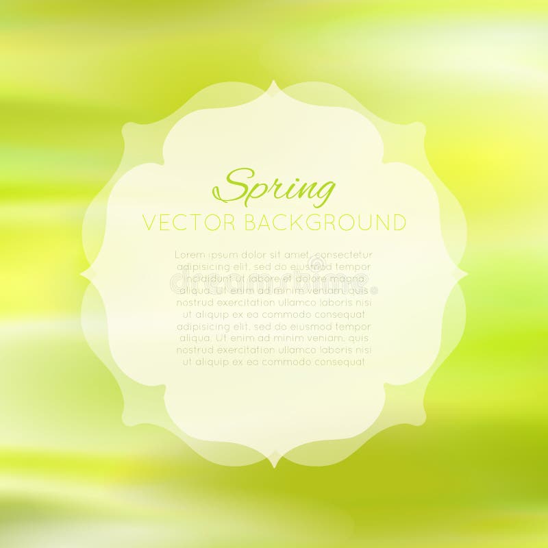 Blurred Spring Green Abstract Vector Background Stock Vector ...