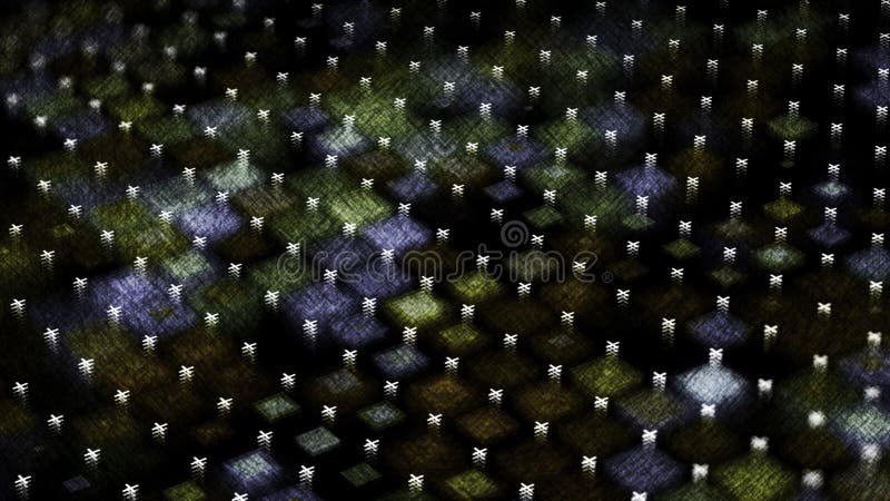 Blurred Squares are Moving Gently on the Black Screen. Animation. Field ...