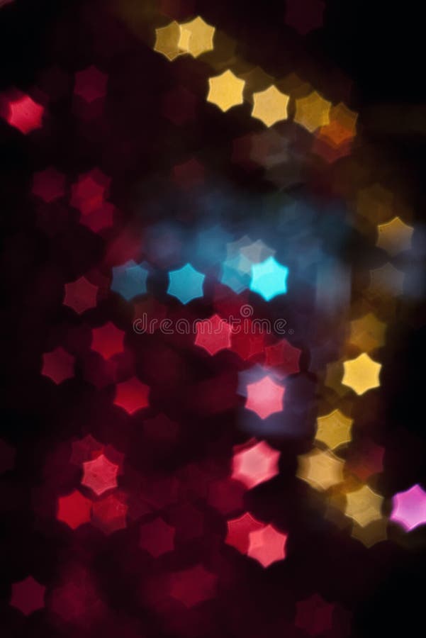 Blurred Star-shape Colored Lights Stock Image - Image of blur, city ...