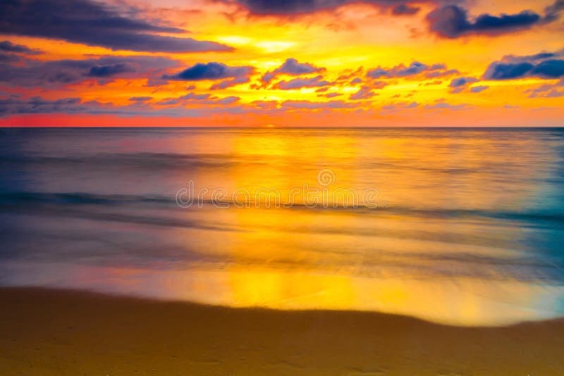 Blurred Sunset on the Beach Stock Photo - Image of cloudscape, sandy ...
