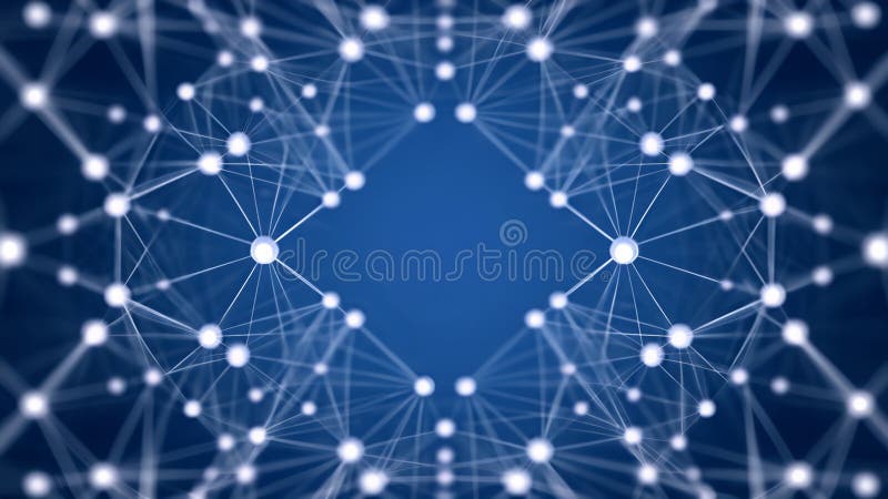 Blurred Symmetrical Abstract Lines and Dots Connected Network ...