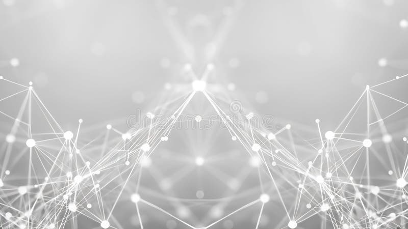 Blurred Symmetrical Abstract Lines and Dots Connected Network ...