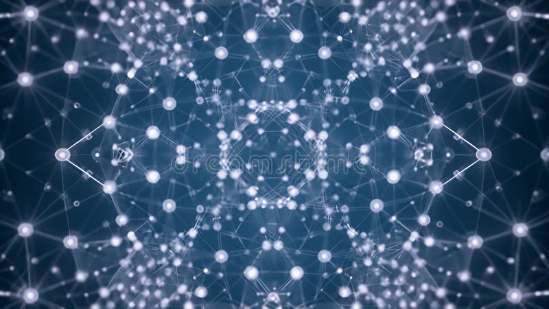 Blurred Symmetrical Abstract Lines and Dots Connected Network ...