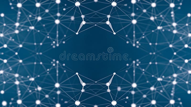 Blurred Symmetrical Abstract Lines and Dots Connected Network ...