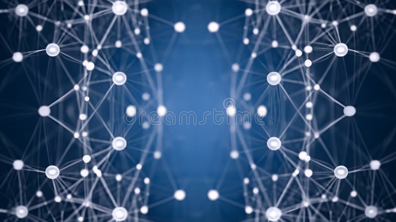 Blurred Symmetrical Abstract Lines and Dots Connected Network ...