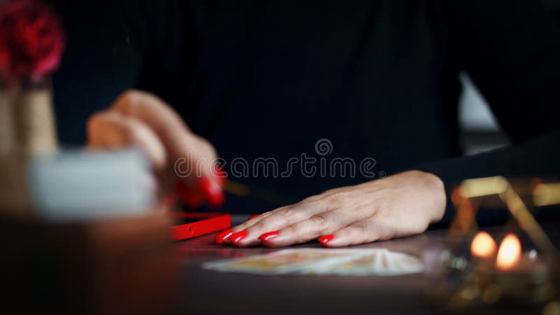 Blurred Tarot Cards on the Table, Esoteric Concept, Fortune Telling ...