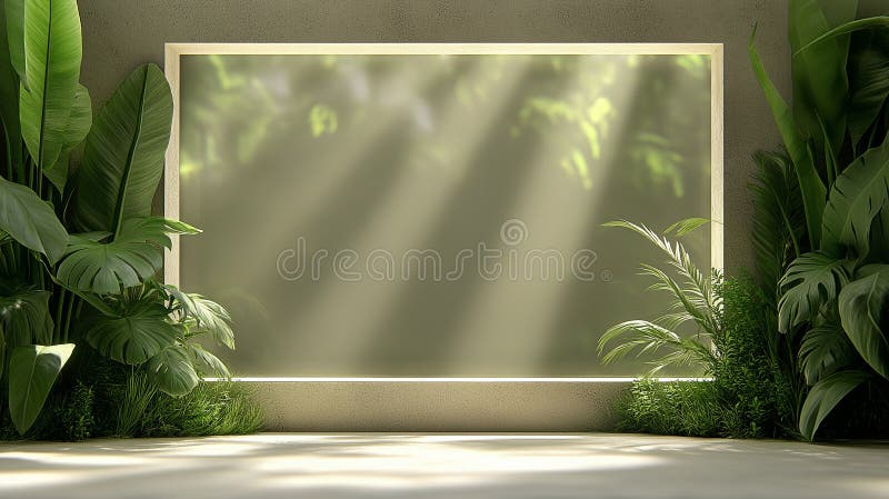 A Blurred, Transparent, Rectangular Frame, Floating Over an Office Desk ...