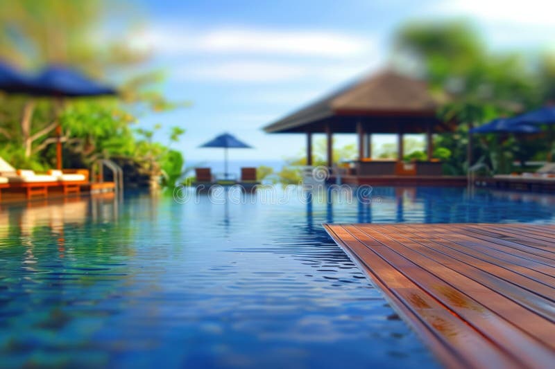 Blurred Tropical Spa Background with Relaxing Tones and Lush Greenery ...