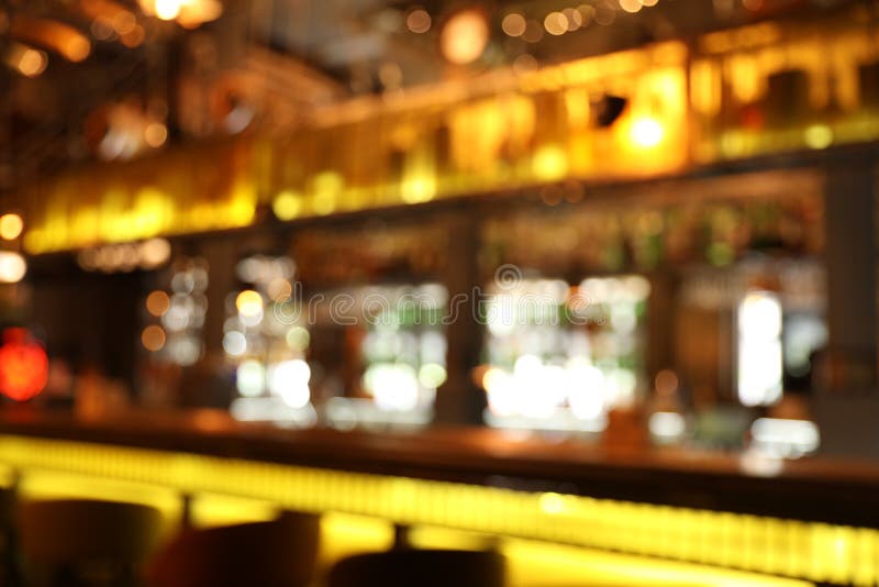 Blurred View of Bar Counter in Cafe Stock Photo - Image of fashion ...