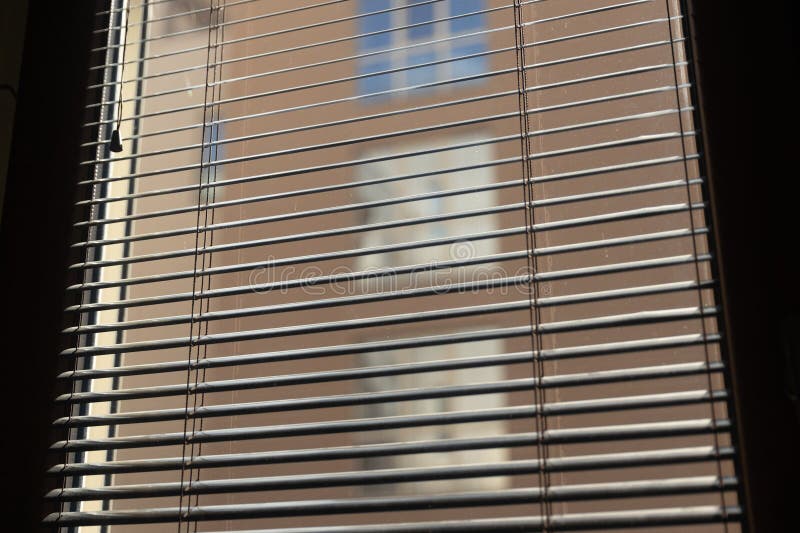 Blurred View of Building through Blinds Stock Photo - Image of abstract ...