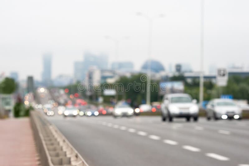 Blurred View of City Road with Cars Stock Image - Image of move, slowly ...