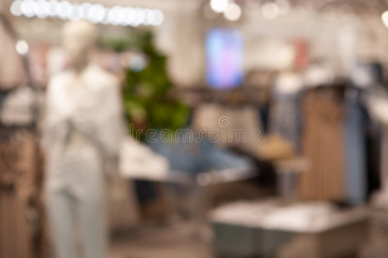 Blurred View of Clothing Store, Bokeh Effect Stock Photo - Image of ...