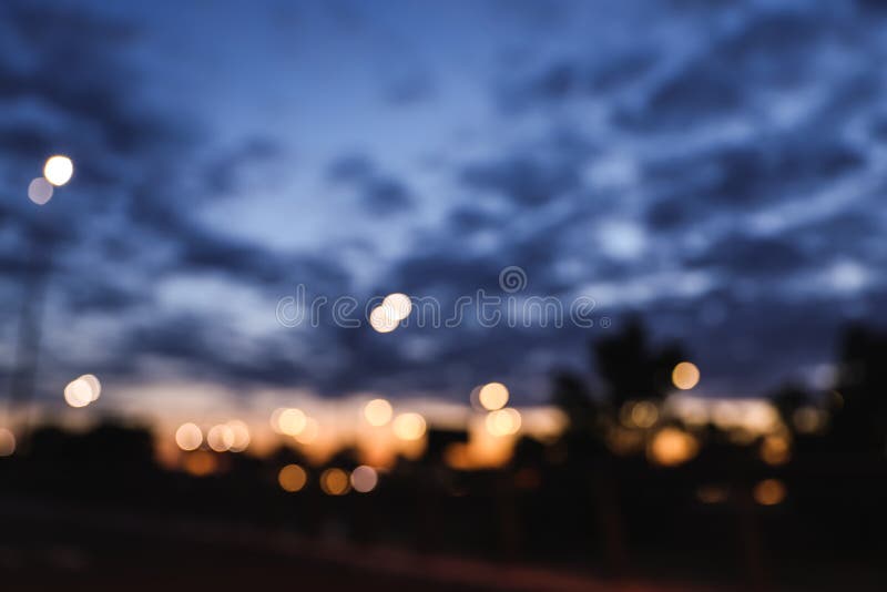 Blurred View of Modern City at Evening. Stock Image - Image of blurry ...