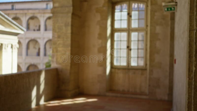 Blurred View of an Old University Campus with Bokeh Effect, Featuring a ...