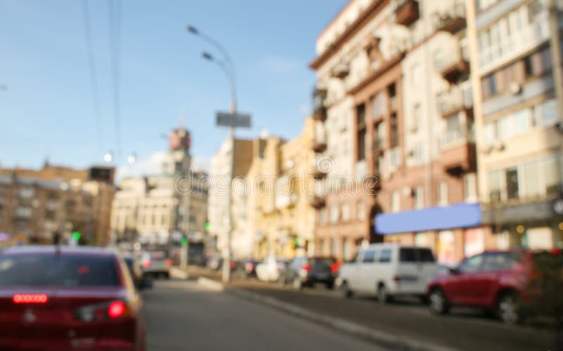 Blurred View of Road in Modern City Stock Image - Image of road ...