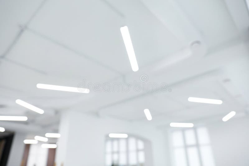White Ceiling in Office Room. Interior Design Stock Image - Image of ...
