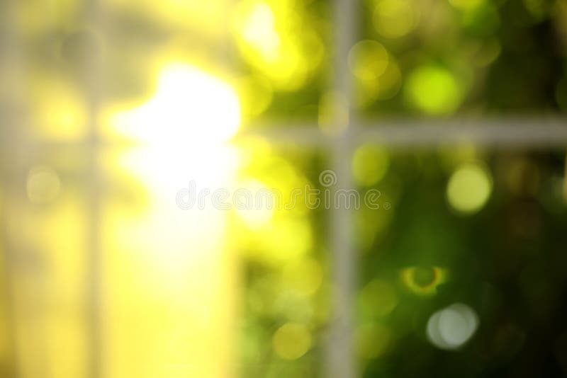 Blurred View through Window on Garden Stock Image - Image of glass ...