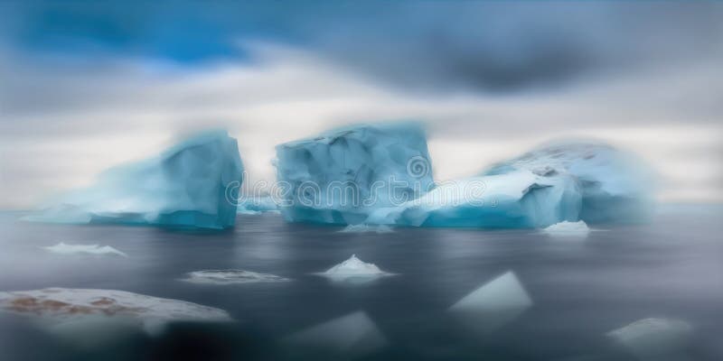 A Blurred Vision Navigating through Icebergs Stock Illustration ...