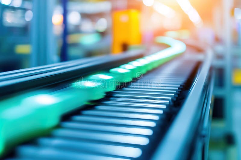 Blurred Visual Representation of Efficient Manufacturing Assembly Lines in Factory Setting Stock ...