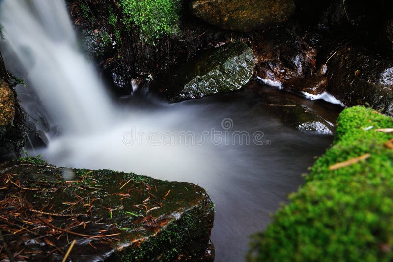 Blurred waterfall stream stock image. Image of stone - 40212197