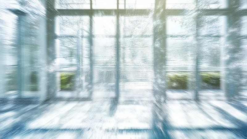 A Blurred White Background Viewed from Inside a Building is Depicted in ...