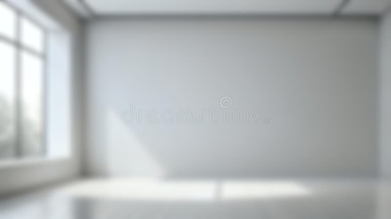Blurred White Empty Room with a Minimalist Scene, Focusing on ...