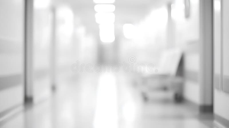 Blurred White Hospital Interior, Abstract Medical Background with Soft ...