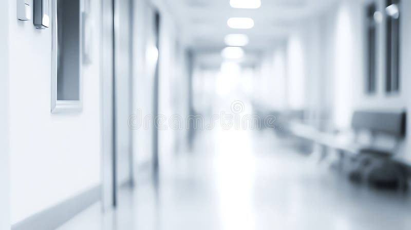 Blurred White Hospital Interior, Abstract Medical Background with Soft ...