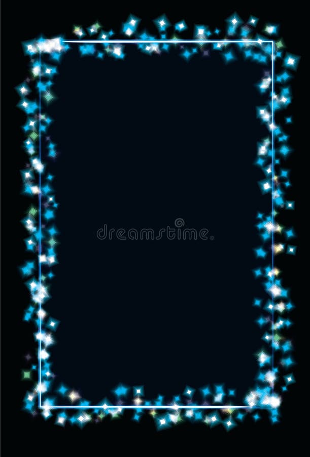 Blurry Abstract Blue Sparkling Page Border. Stock Vector - Illustration ...