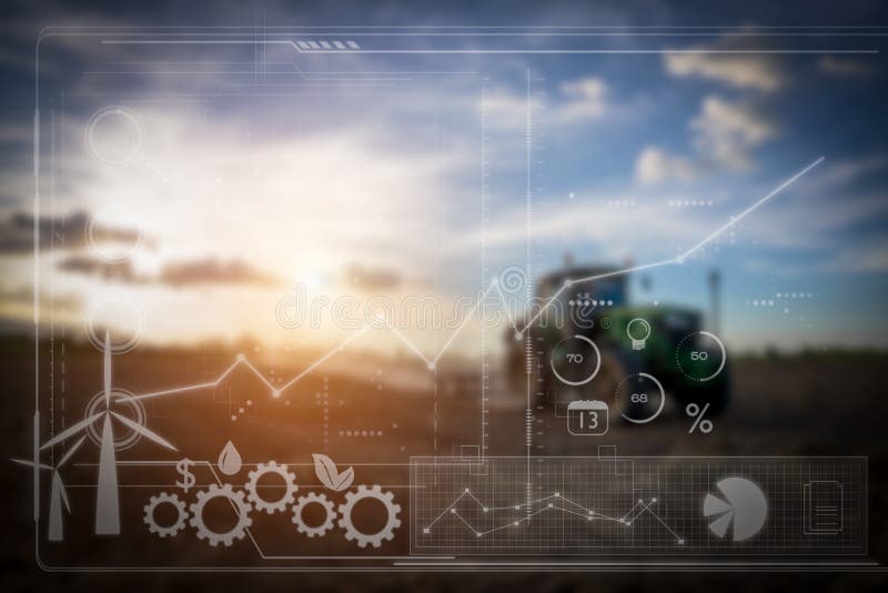 Blurry Agricultural Machine Workings in Big Farm, Smart Farming Stock ...