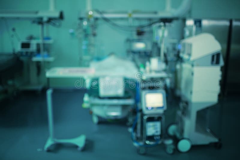 Blurry Background of Equipment Around the Patient in the ICU Stock ...