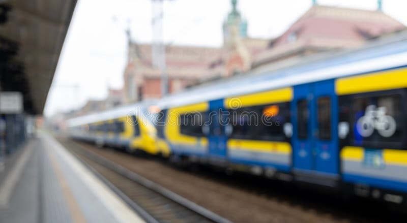 Blurry Background Image of a Train and Station. Long-distance Train ...