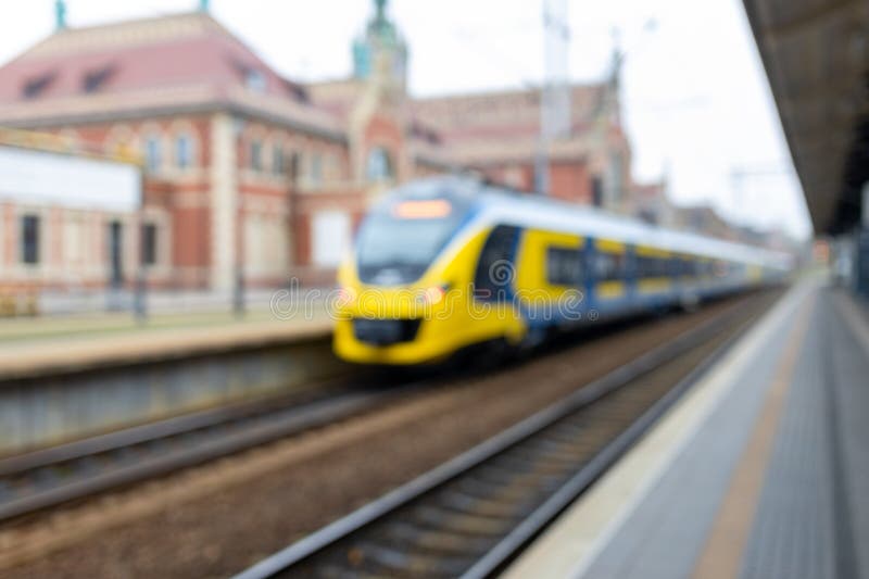 Blurry Background Image of a Train and Station. Long-distance Train ...