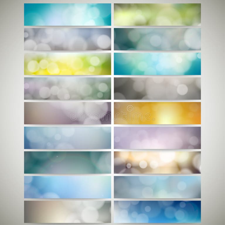 Blurry Backgrounds Set with Bokeh Effect. Web Stock Vector ...