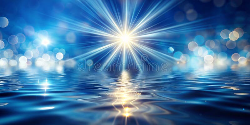 Blurry Bright Light Reflecting Off Water AI-Created Content Stock ...