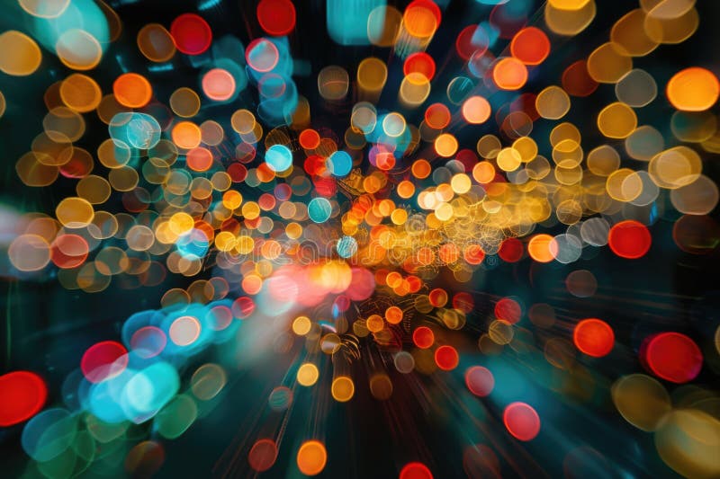 Blurry City Lights at Night, Great for Urban Backgrounds Stock Image ...