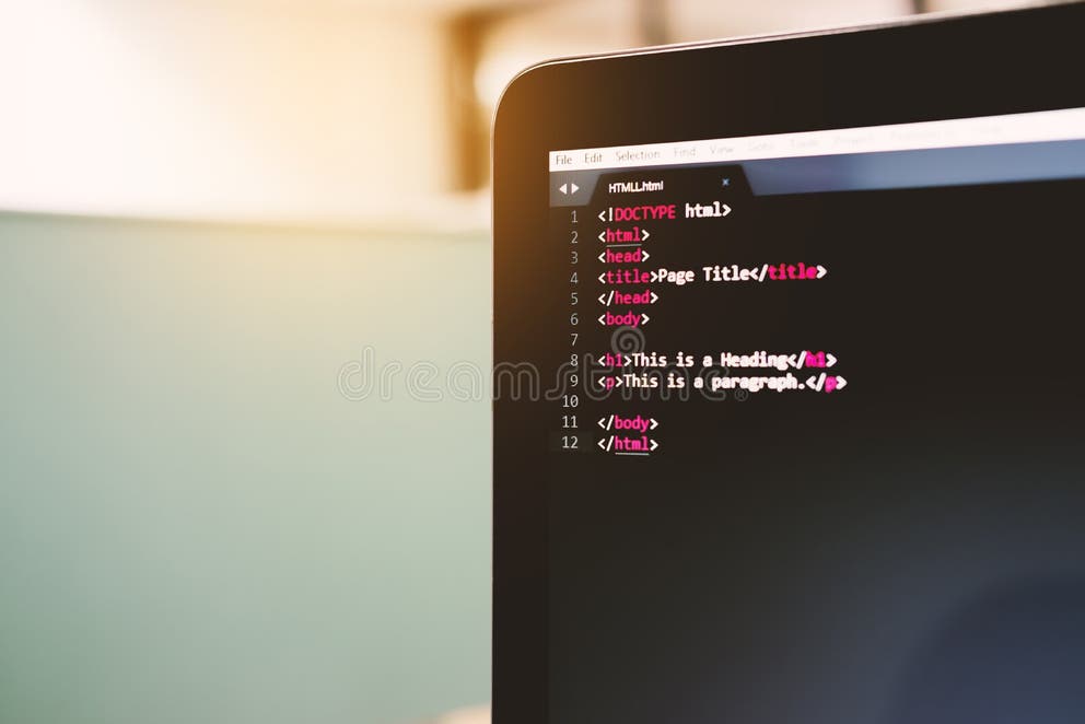 Blurry Coding and Programming for Web Development and Web Design Stock Photo - Image of notebook ...