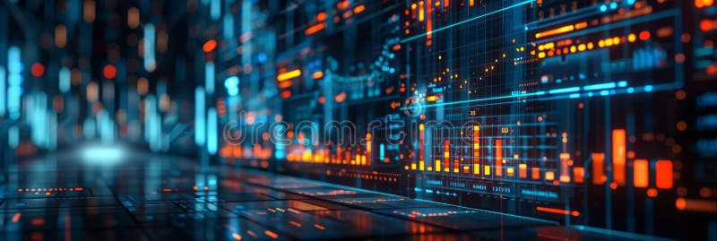 Blurry Computer Screen Displaying Data Stock Image - Image of ...
