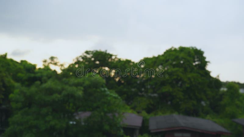 Blurry Country View with Rain and Lightning Stock Footage - Video of ...