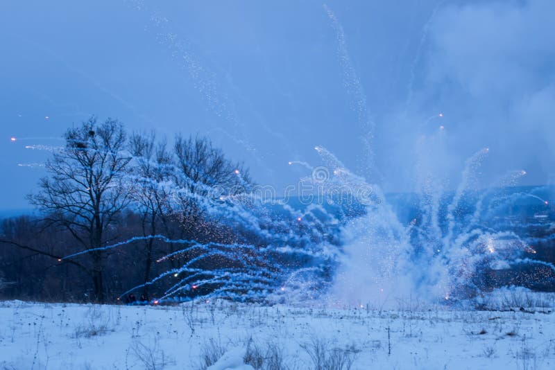 The Explosion Of Snow Powder Snowboard In The Winter Stock Photo ...