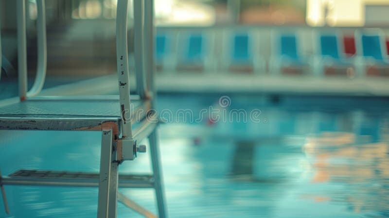 Blurry Glimpses of a Lifeguard Perched on a High Chair Constantly ...