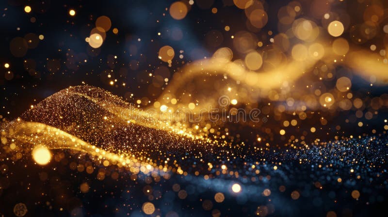 Blurry Gold Dust on Black Background Stock Image - Image of glamorous ...
