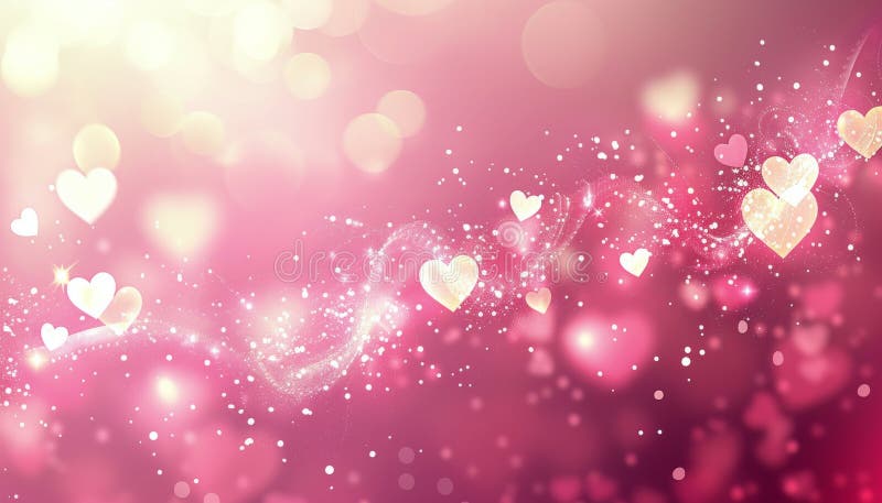 Blurry Hearts on Pink Background Stock Image - Image of pink ...