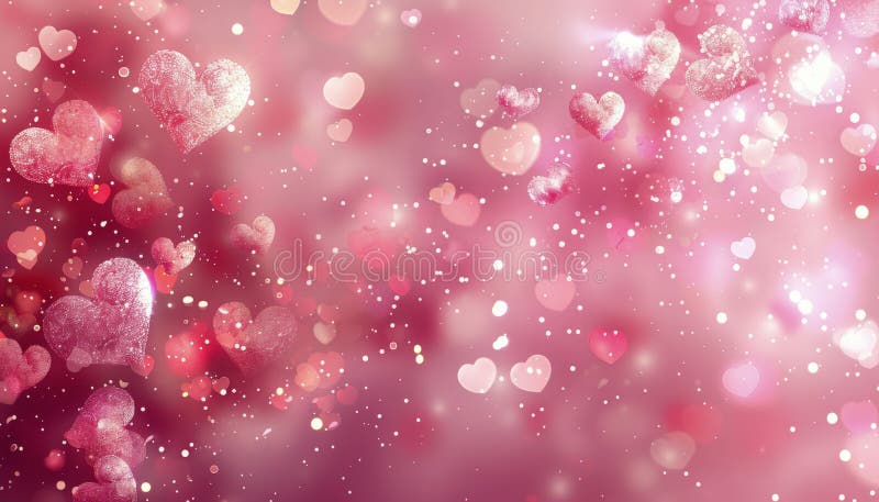 Blurry Hearts on Pink Background Stock Photo - Image of greeting ...