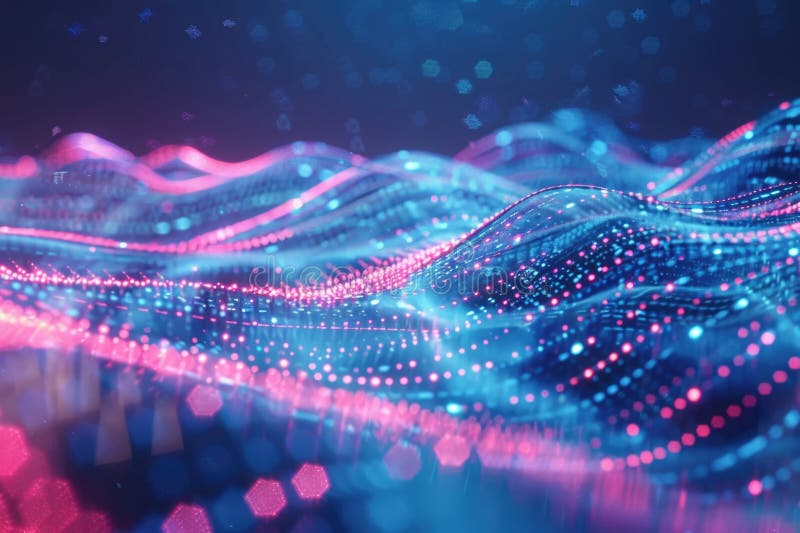 Blurry Image of a Blue and Pink Wave Stock Photo - Image of texture ...