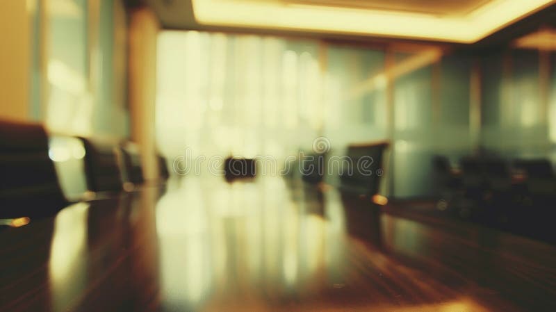 A Blurry Image of a Conference Room with Exeives in Deep Conversation ...