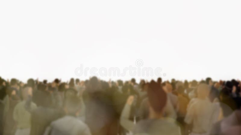 The Blurry Image of a Crowd Standing in a Group, Raising Their Hands in ...