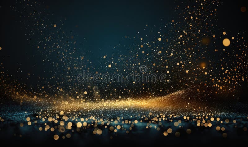 A Blurry Image of a Dark Background with Gold Lights on the Edges of ...