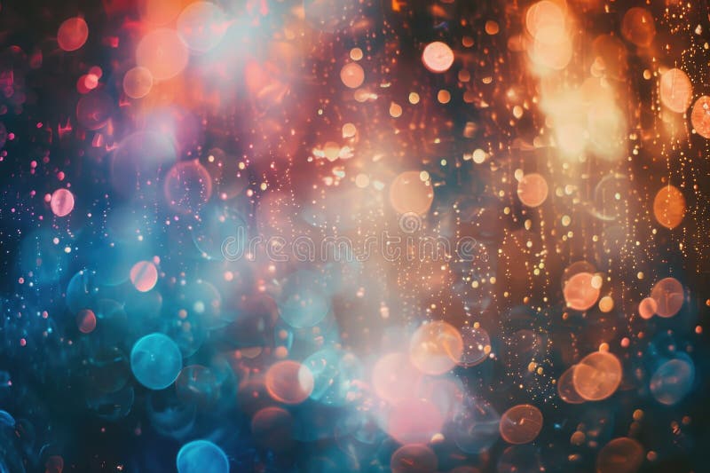 A Blurry Image of Multiple City Lights at Night Stock Photo - Image of ...